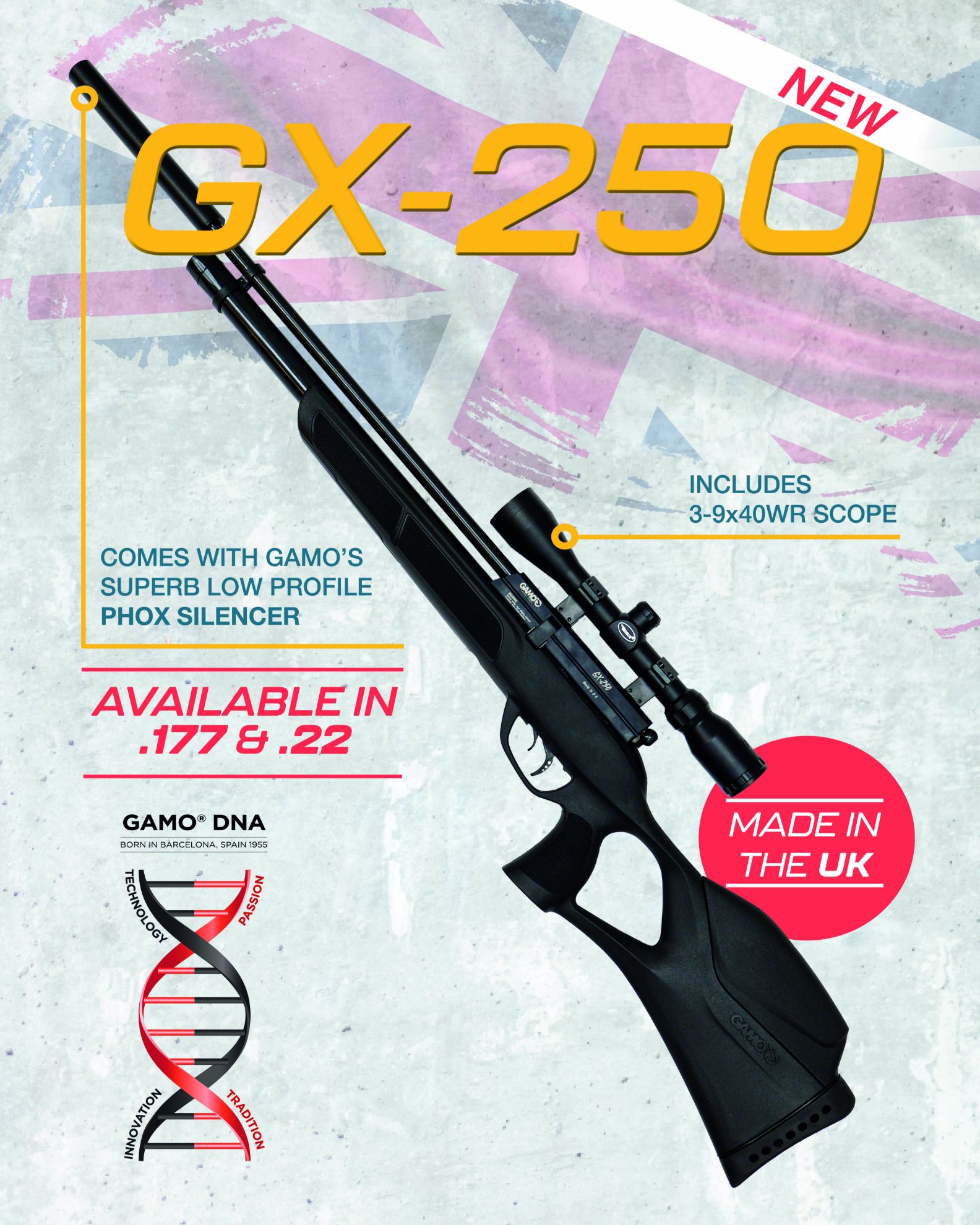 Gamo GX250 - GX-250 PCP Air Rifle. Solware Ltd.