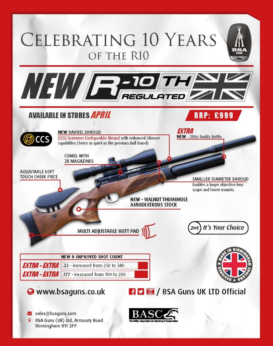 New BSA R10 TH Walnut Regulated PCP Air Rifle R ten. Solware Ltd.