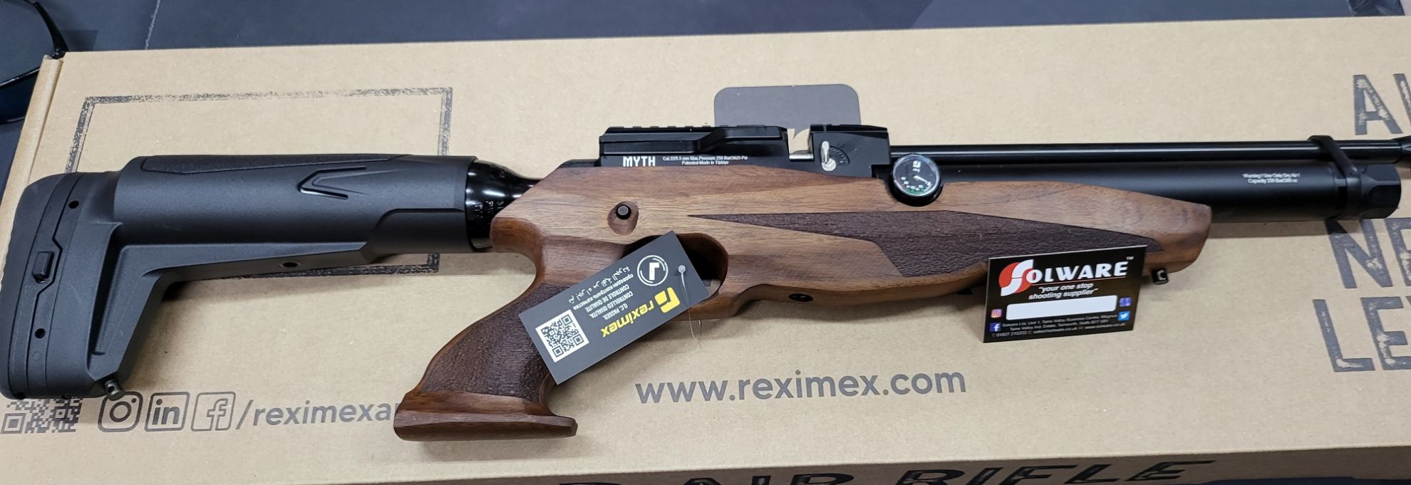 Reximex Myth Walnut Air Rifle. Solware Ltd.